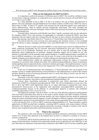 Role Of Emergency ERCP in the Management of Biliary Sepsis Acute Cholangitis and Acute ...