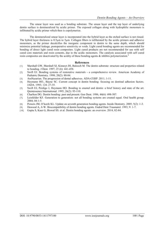 Dentin Bonding Agents – An Overview | PDF