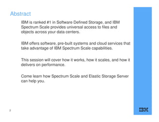 IBM Spectrum Scale for File and Object Storage | PPT