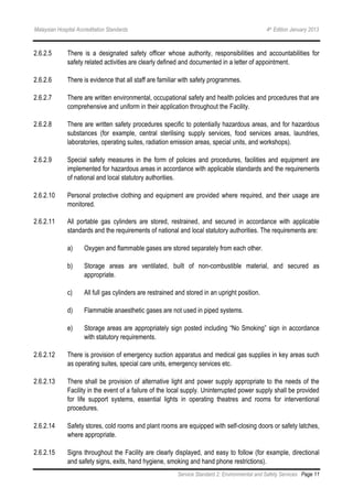 MSQH 4th Edition: Standard 2- Environment and Safety Services | PDF