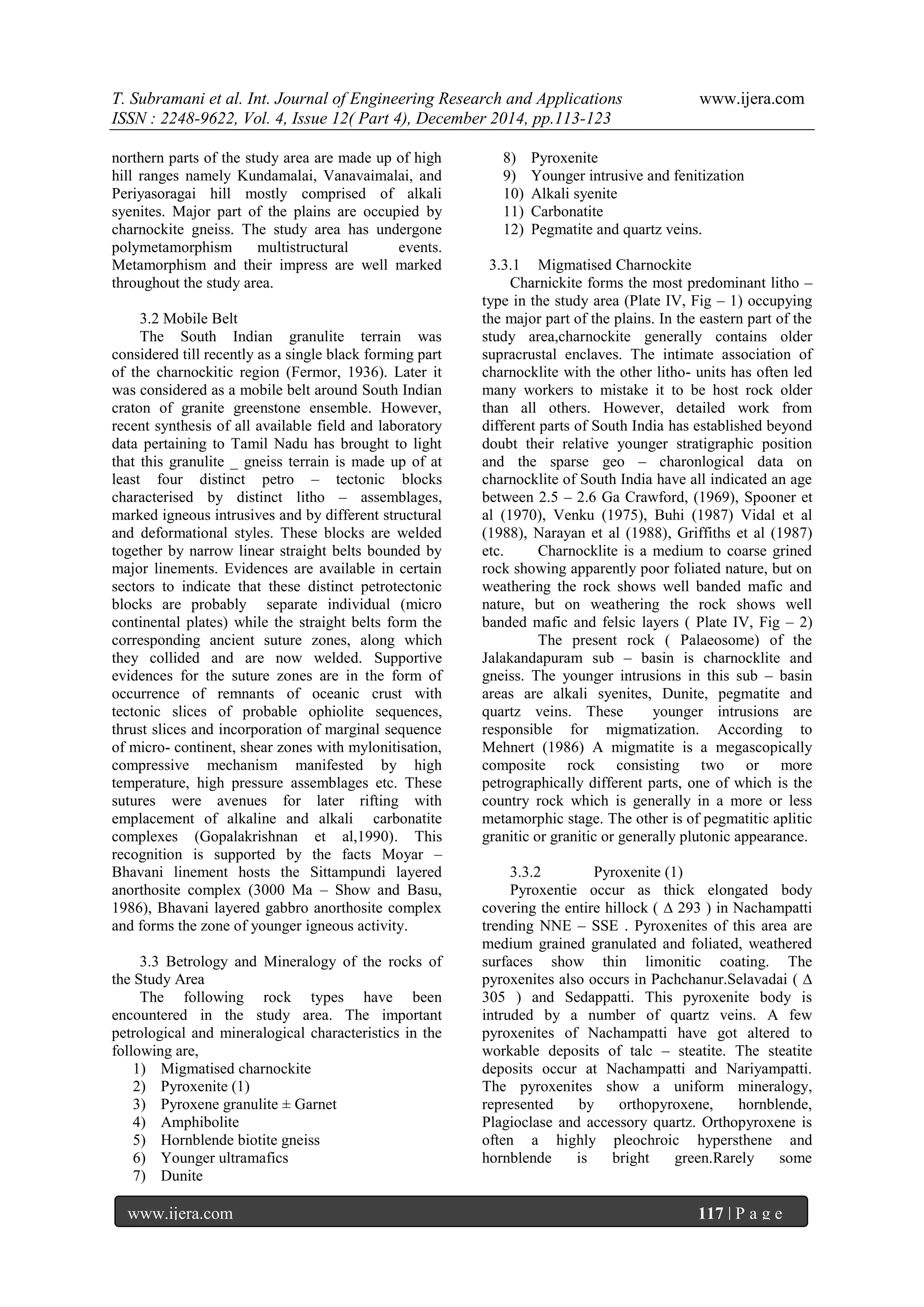 Hydrogeological Studies At Jalakandapuram Sub – Basin Of Sarabanga ...