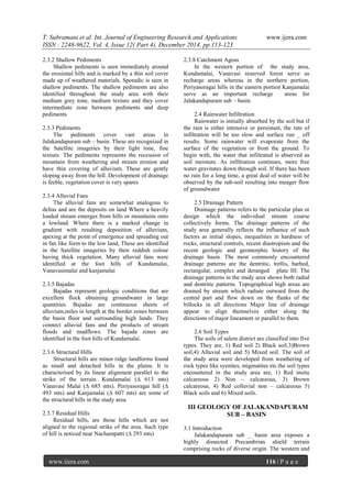 Hydrogeological Studies At Jalakandapuram Sub – Basin Of Sarabanga ...