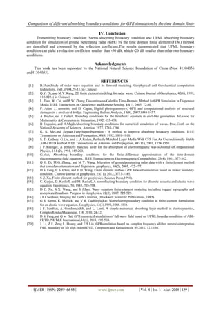 Comparison of Different Absorbing Boundary Conditions for GPR Simulation by the Time Domain ...