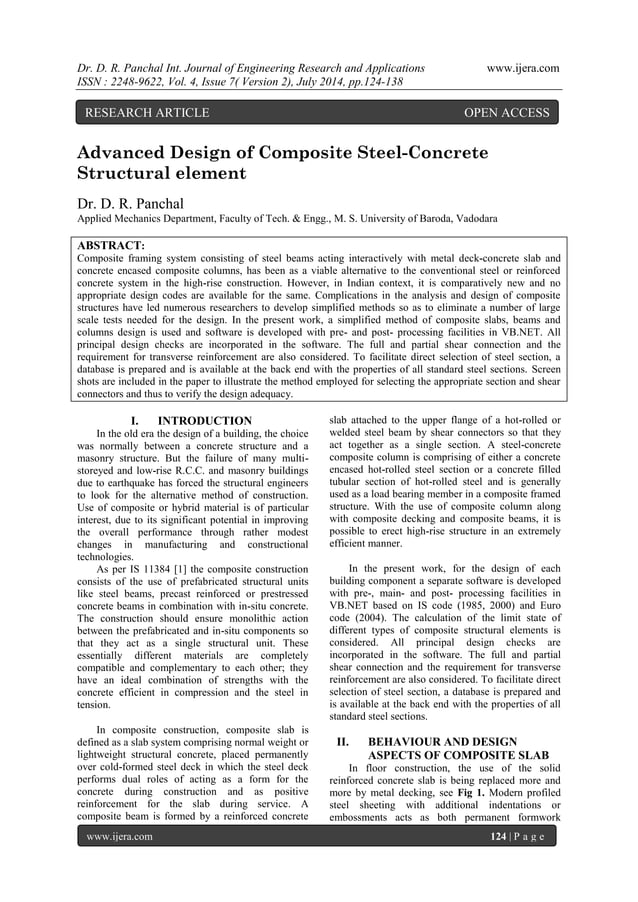 Advanced Design of Composite Steel-Concrete Structural element | PDF ...