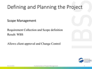 S06 Defining and Planning the Project | PPT