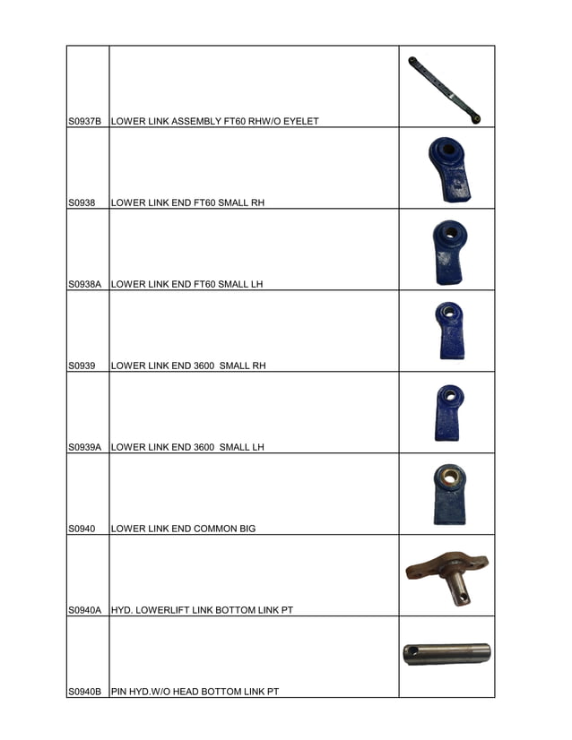 FARMTRAC AND FORD TRACTORS PARTS PHOTO CATALOG (S6-S10) | PDF