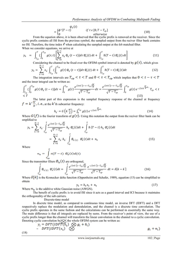 Performance Analysis of OFDM in Combating Multipath Fading | PDF