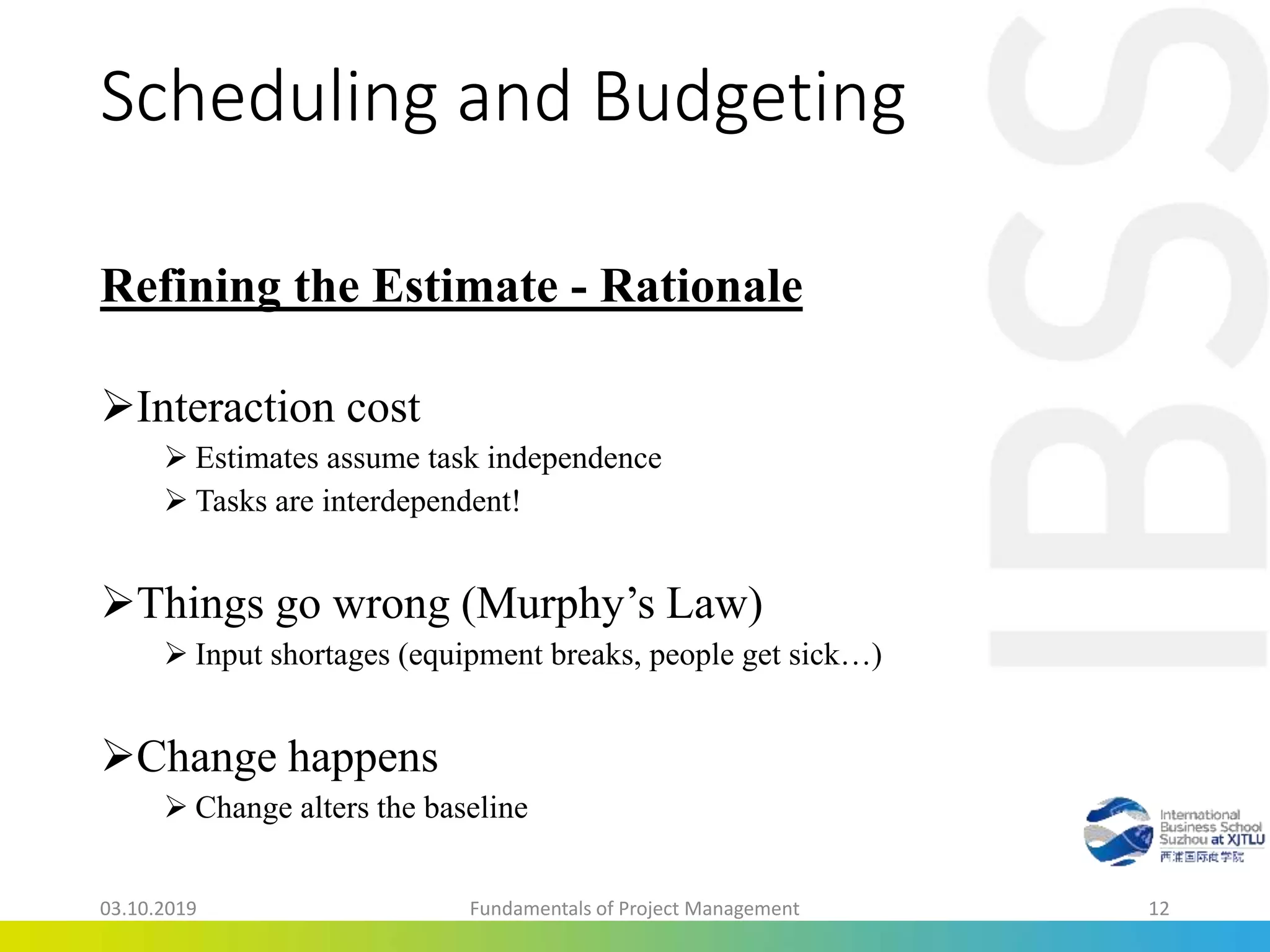 S07 Scheduling and Budgeting | PPTX | Business | Business and Finance