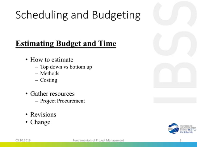 S07 Scheduling and Budgeting | PPTX | Business | Business and Finance