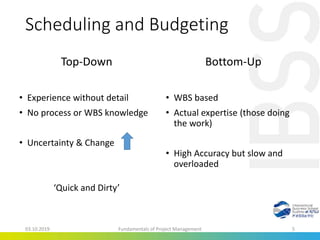 S07 Scheduling and Budgeting | PPTX | Business | Business and Finance