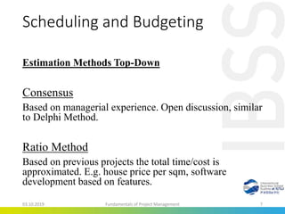 S07 Scheduling and Budgeting | PPTX | Business | Business and Finance