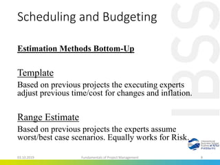 S07 Scheduling and Budgeting | PPTX