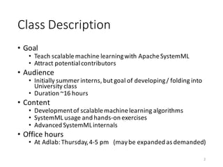 Apache SystemML 2016 Summer class primer by Berthold Reinwald | PDF | Programming Languages ...