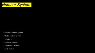 Fundamental of Mathematics - Number system | PPT | Free Download