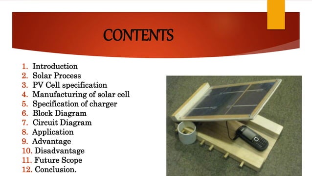 Solar mobile charger | PPTX