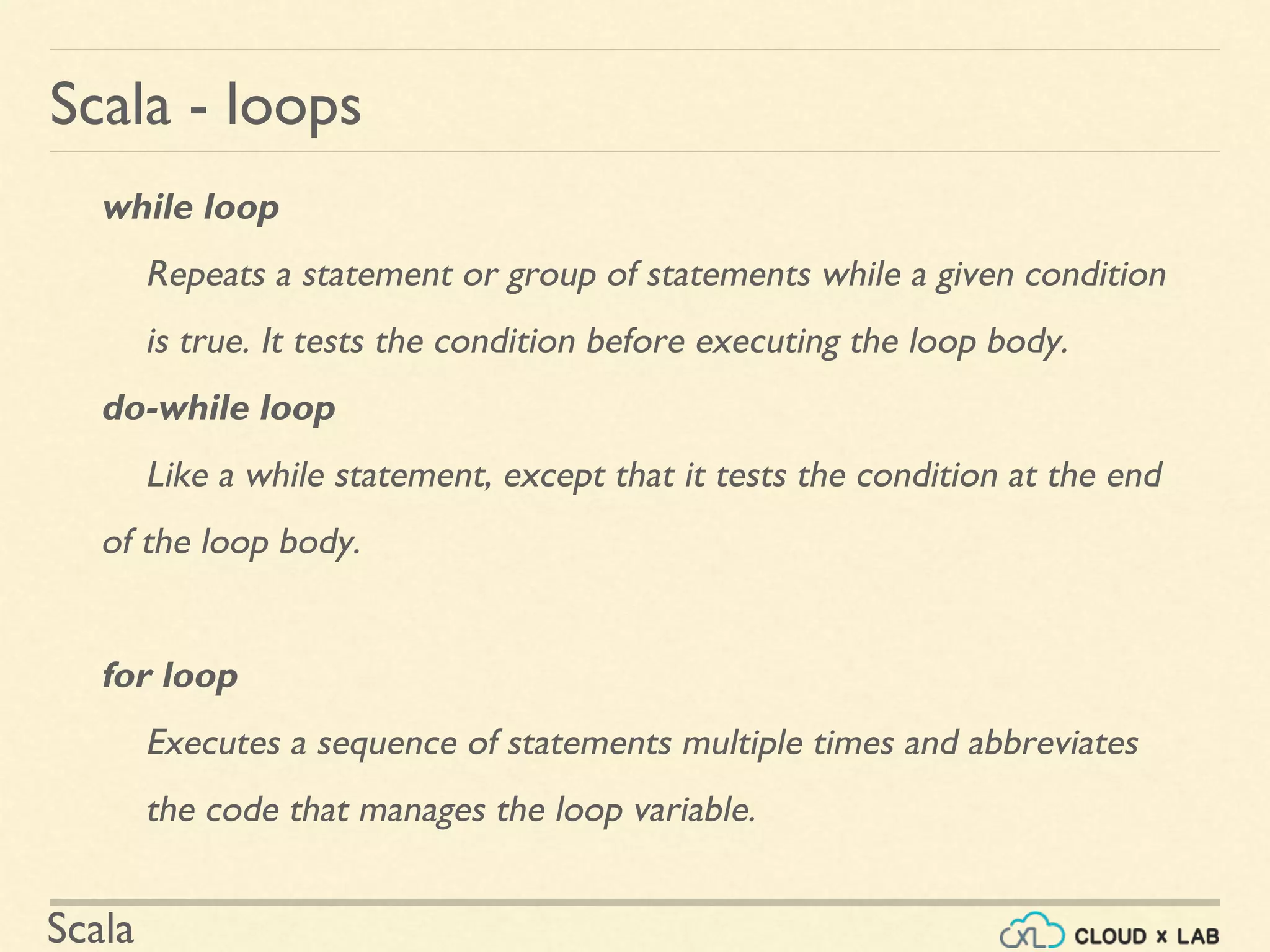 Introduction to Scala | Big Data Hadoop Spark Tutorial | CloudxLab | PPT