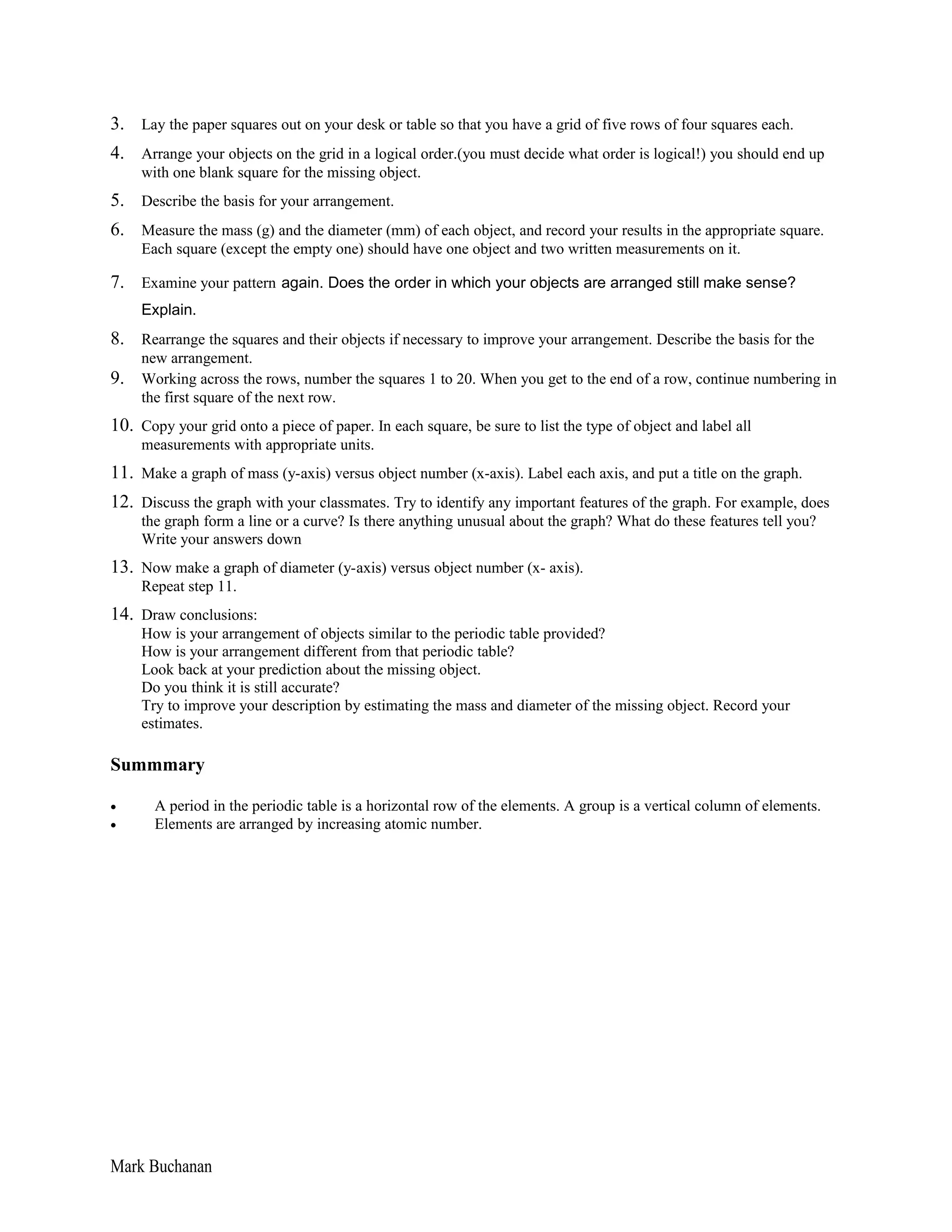 S1 2 - chemistry and periodic table unit plan | DOC