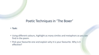 Poetry-unit-The-Boxer (poetry lesson ) | PPTX