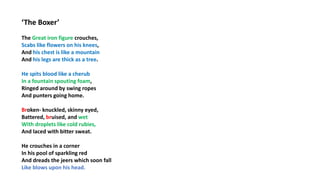 Poetry-unit-The-Boxer (poetry lesson ) | PPTX