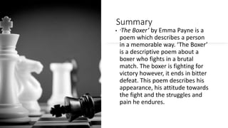 Poetry-unit-The-Boxer (poetry lesson ) | PPTX