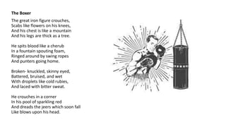 Poetry-unit-The-Boxer (poetry lesson ) | PPTX