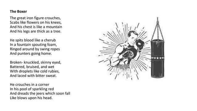 Poetry-unit-The-Boxer (poetry lesson ) | PPTX