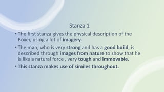 Poetry-unit-The-Boxer (poetry lesson ) | PPTX