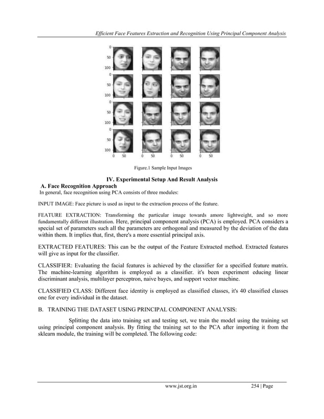 Efficient Face Features Extraction And Recognition Using Principal