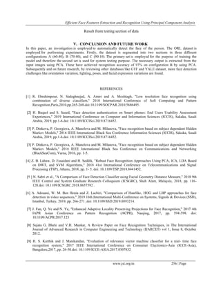 Efficient Face Features Extraction and Recognition Using Principal Component Analysis | PDF