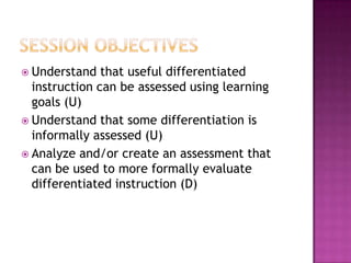 Assessing differentiated instruction | PPT