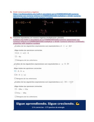 S10-M2 ENTEROS EN KHAN ACADEMY II - JUNIO | PDF