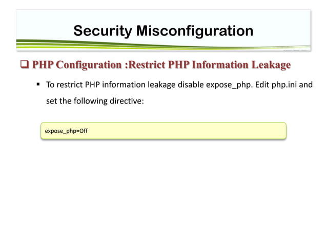Session10-PHP Misconfiguration | PPT