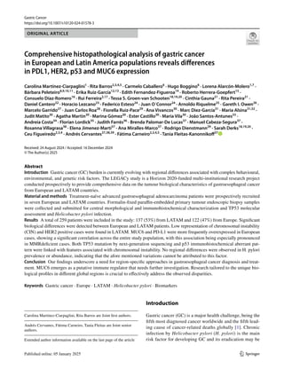 Comprehensive histopathological analysis of gastric cancer in European ...