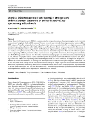 Chemical characterisation is rough: the impact of topography and measurement parameters on ...