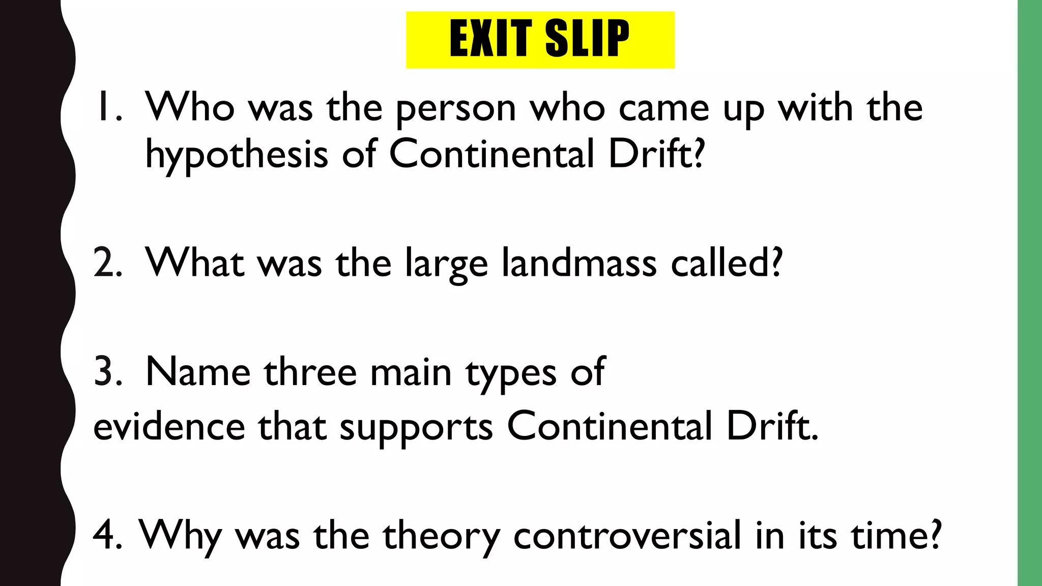 SCIENCE Grade 10: Continental Drift Theory | PDF