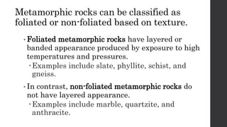 CLASSIFICATION OF ROCKS | PPTX