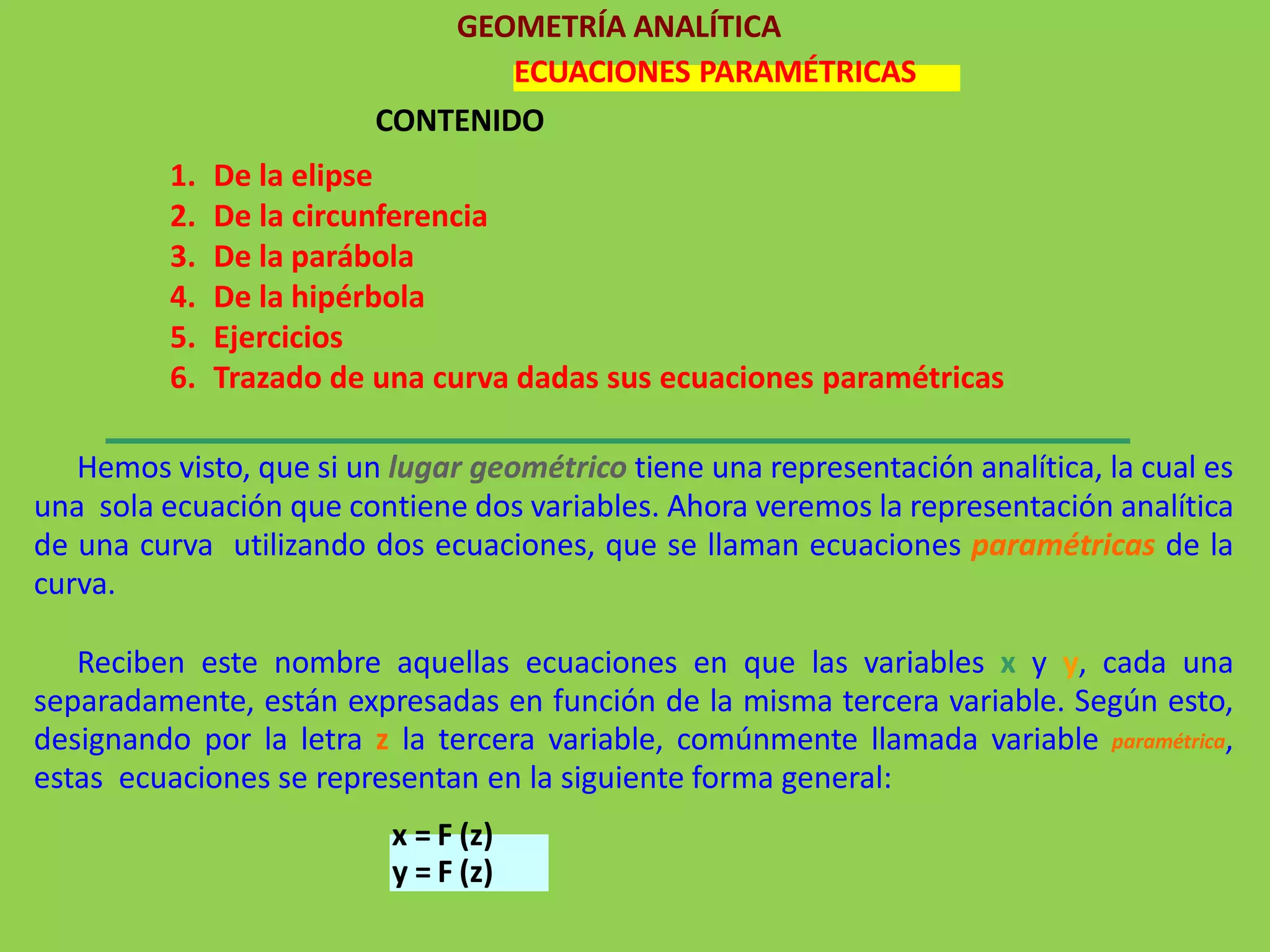 S1 1 ecuaciones_paramétricas | PPTX