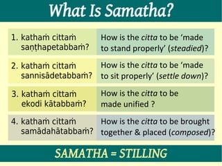 Satipatthana Sutta Workshop - S12.1 Samatha & Vipassana | PDF