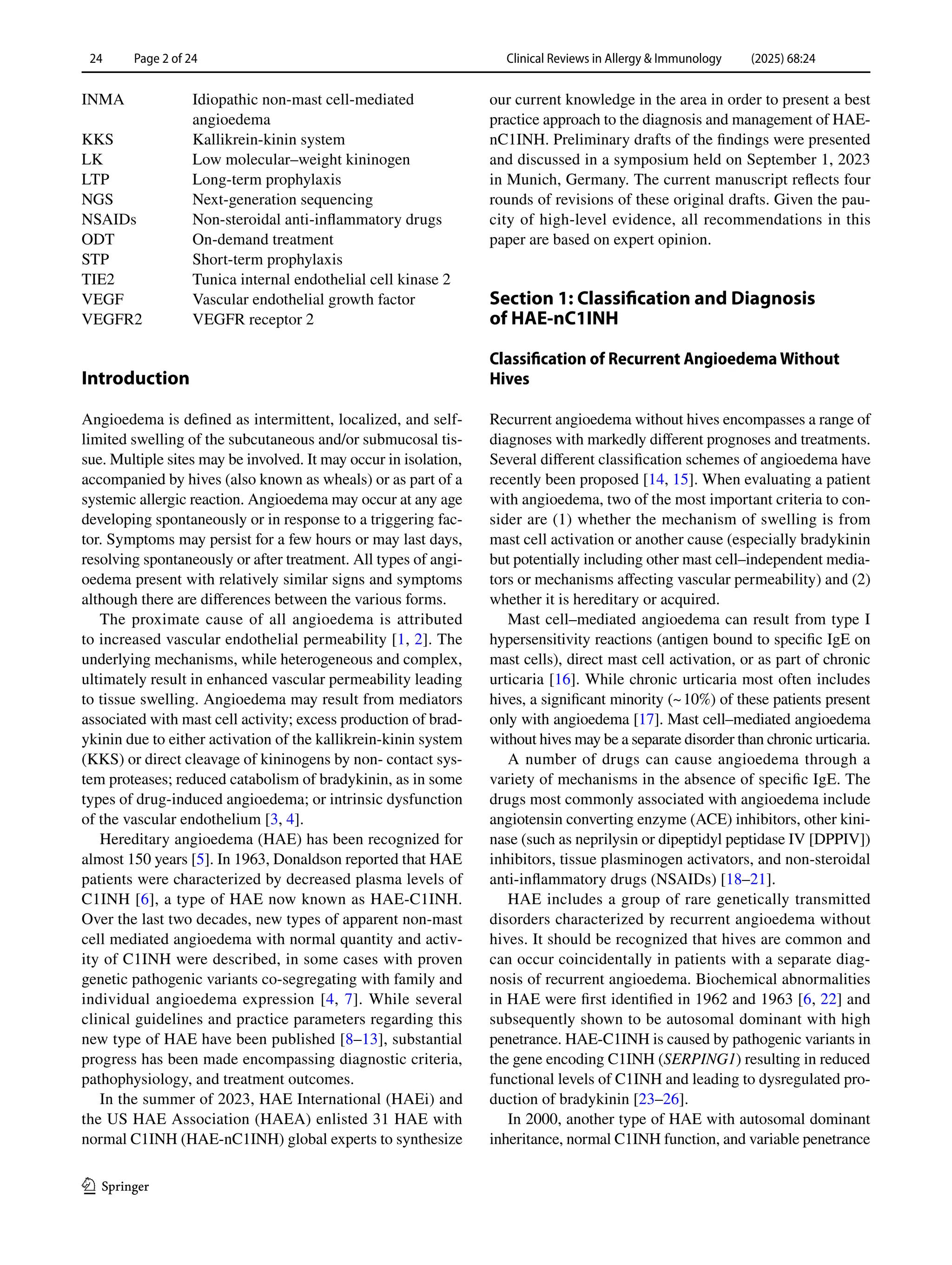 angioedema hereditario c1 inhibidor actualización | PDF
