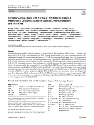 angioedema hereditario c1 inhibidor actualización | PDF