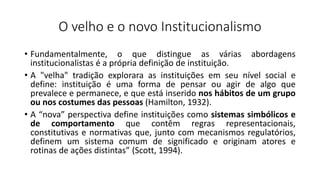 Teoria Institucional ou Institucionalismo | PDF