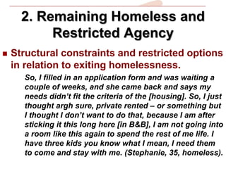 Women’s Homeless Pathways: A Longitudinal Perspective | PPT