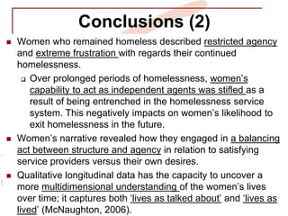 Women’s Homeless Pathways: A Longitudinal Perspective | PPT