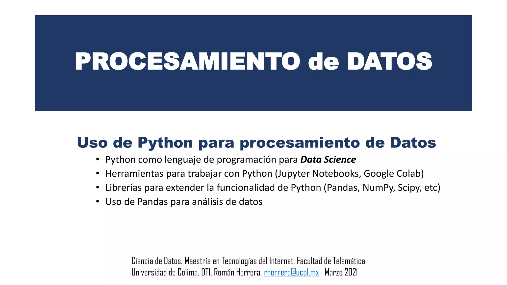 Python - Lenguaje de programación para Ciencia de Datos | PDF
