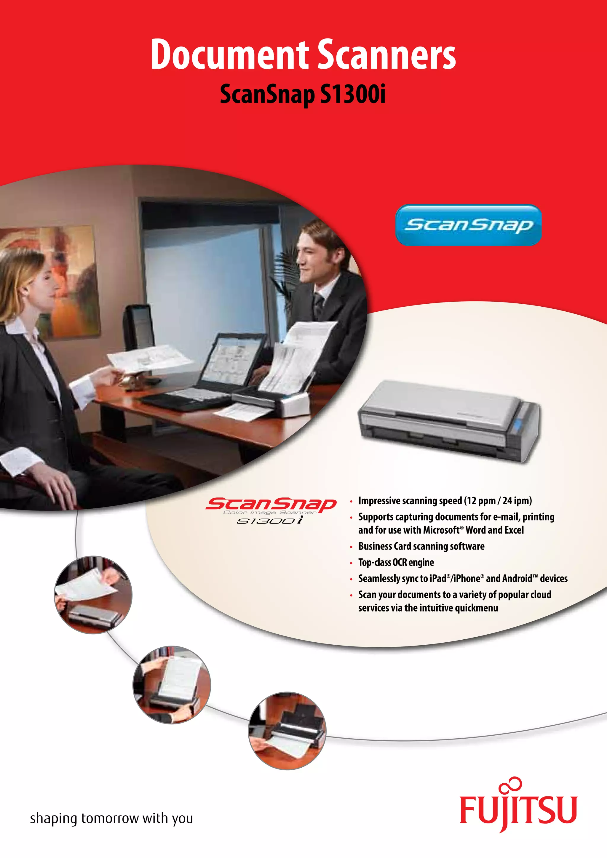 Fujitsu ScanSnap S1300i Brochure | PDF