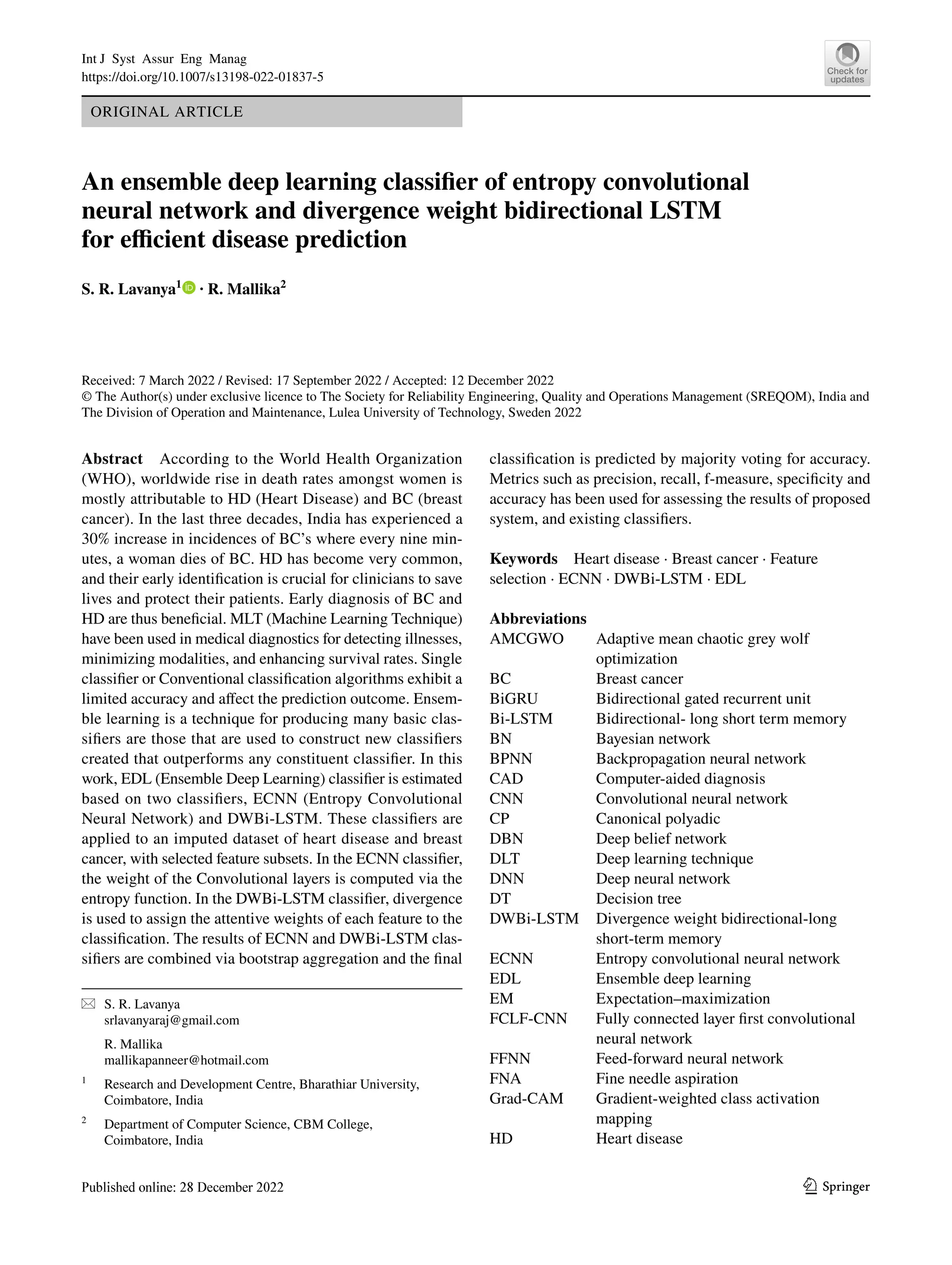 An Ensemble Deep Learning Classifier Of Entropy Convolutional Neural Network And Divergence