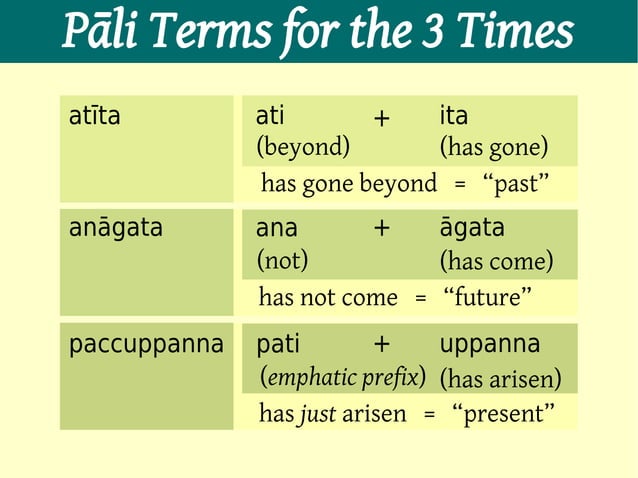 Satipatthana Sutta Workshop - S14 Pali Terms for 3 times & Sati | PPT