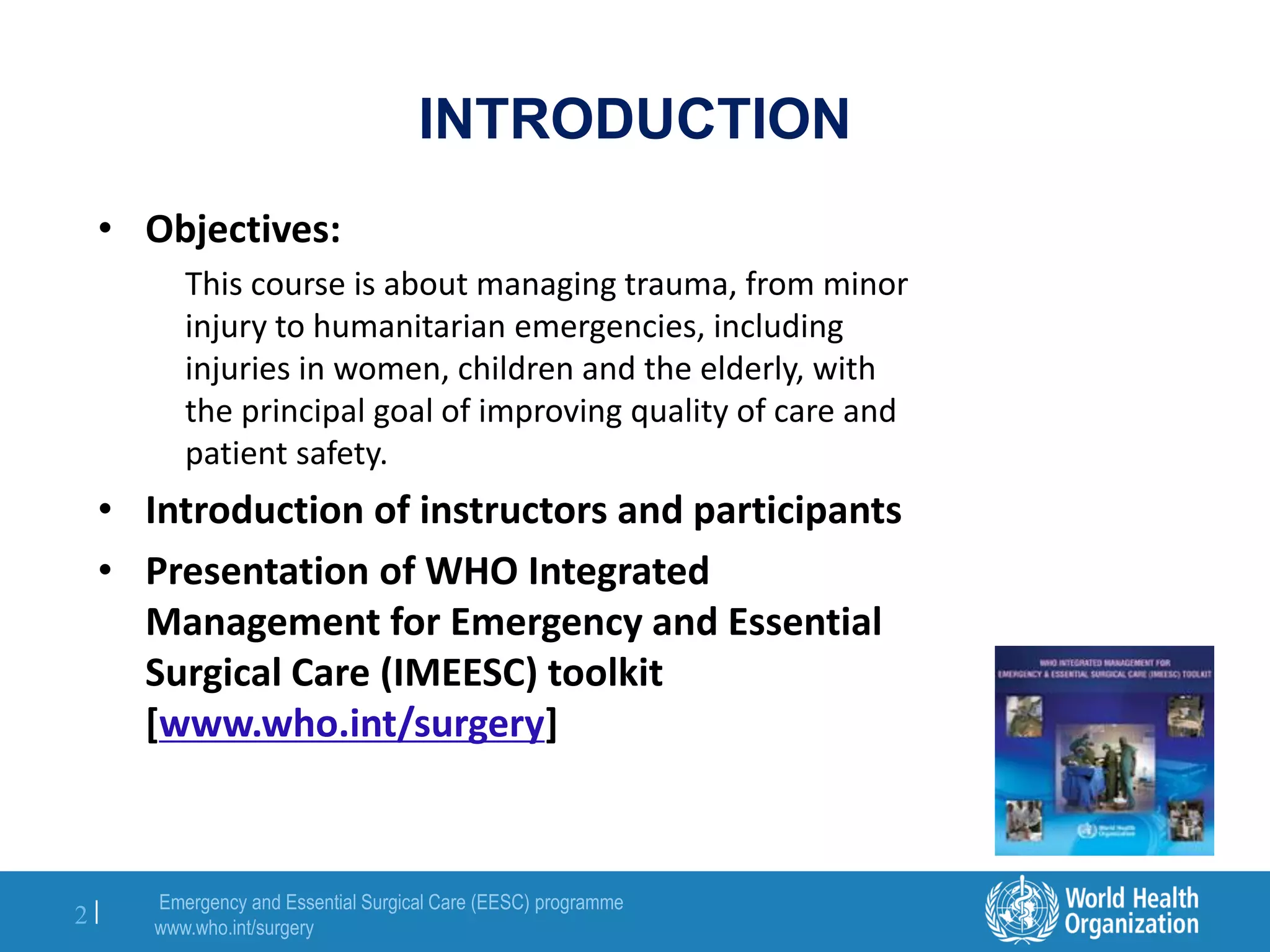 EMERGENCY & TRAUMA CARE TRAINING COURSE | PDF