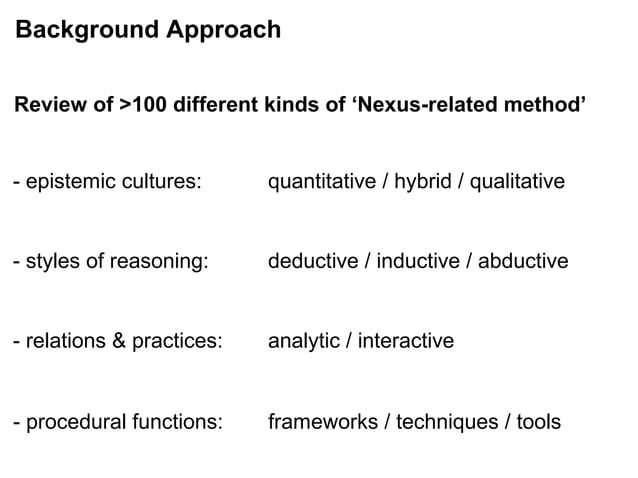 Andy Stirling - nexus methods | PPT | Power and Energy Industry ...