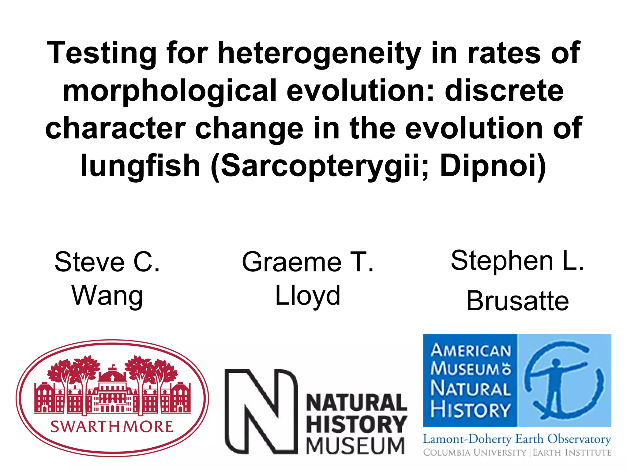 Testing for heterogeneity in rates of morphological evolution: discrete ...